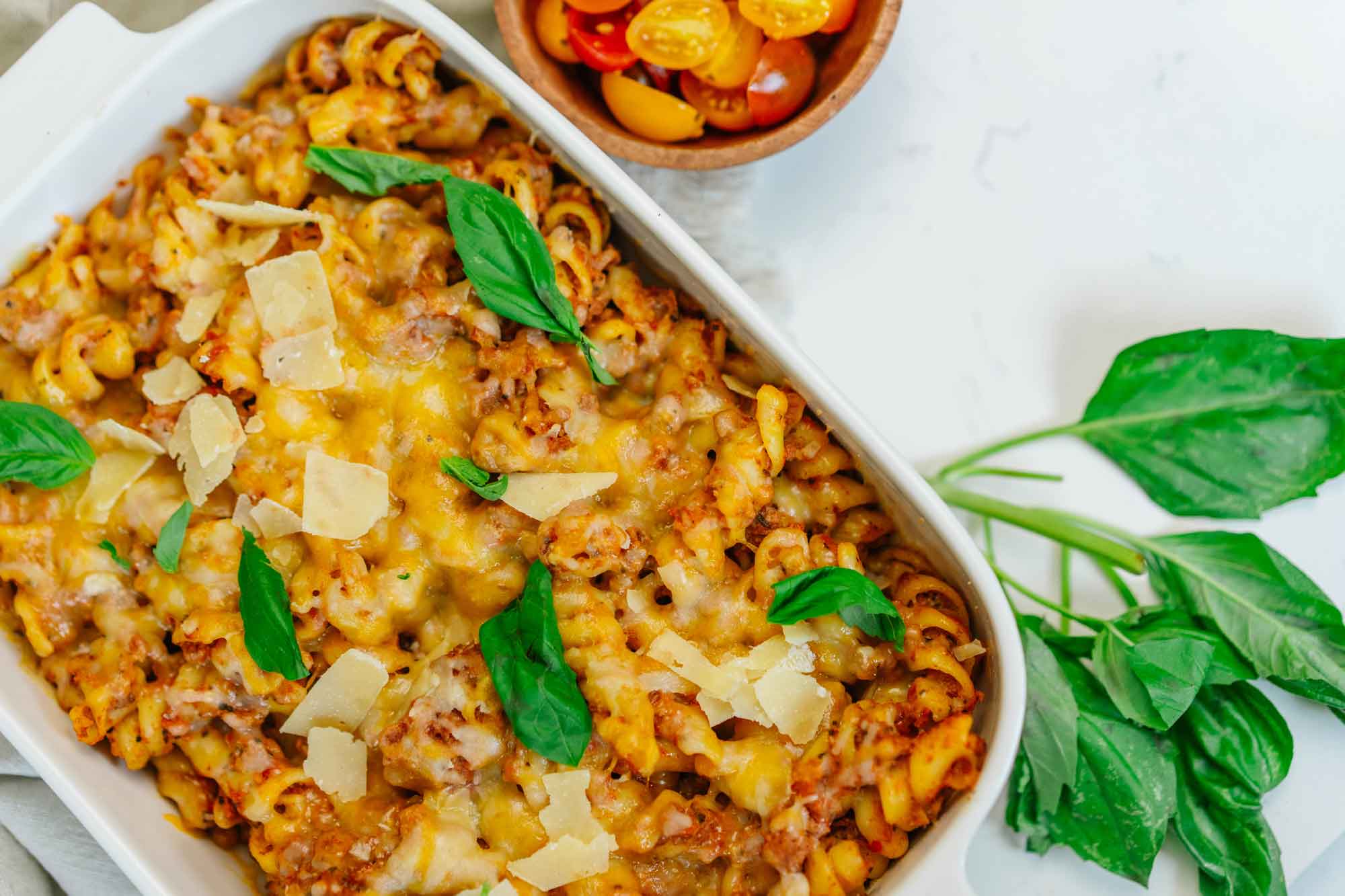 Simple Cheesy Beef Marinara Baked Ziti Recipe - Beehive Meals