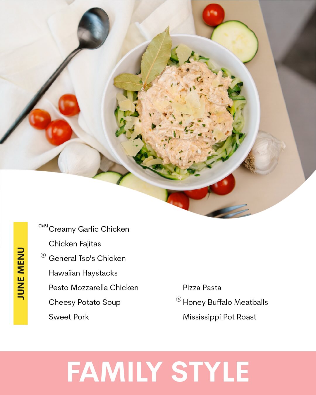 June Menu (Family-Style) - Beehive Meals